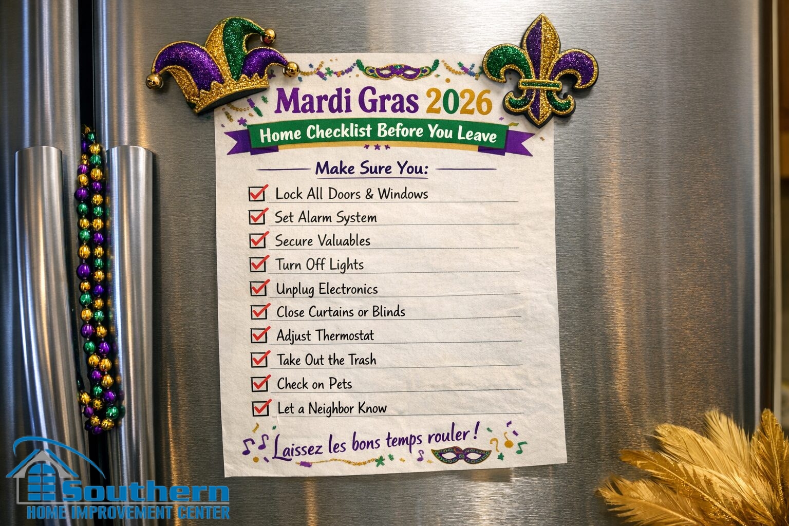 Mardi Gras 2026 Home Checklist Before You Leave