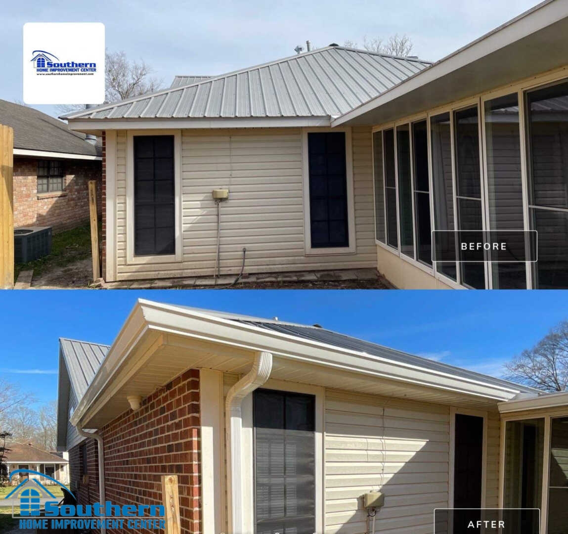 Seamless Gutters & Downspouts in Baton Rouge, LA — 6″ Standard, Clean ...